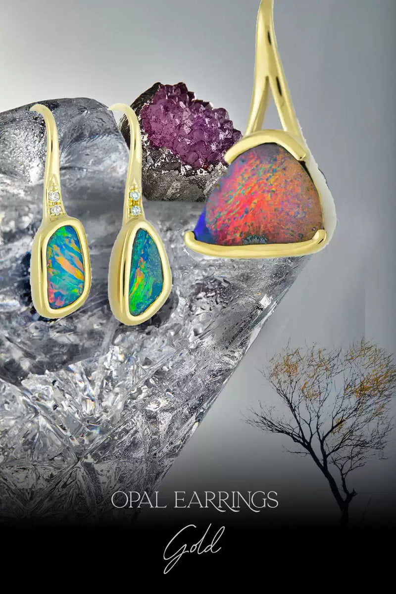 GOLD OPAL EARRINGS – The Opal Miner