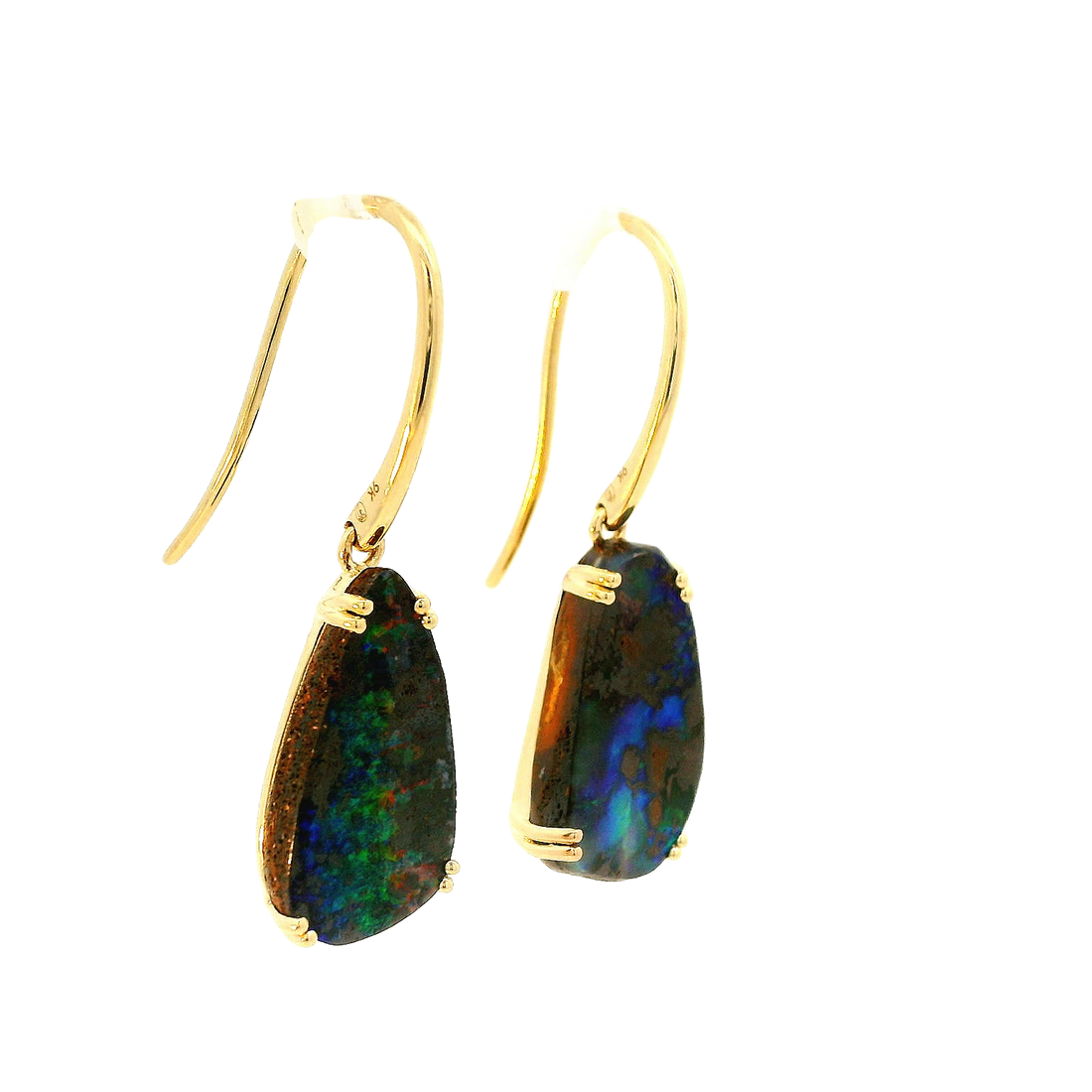 GOLD OPAL EARRINGS – The Opal Miner