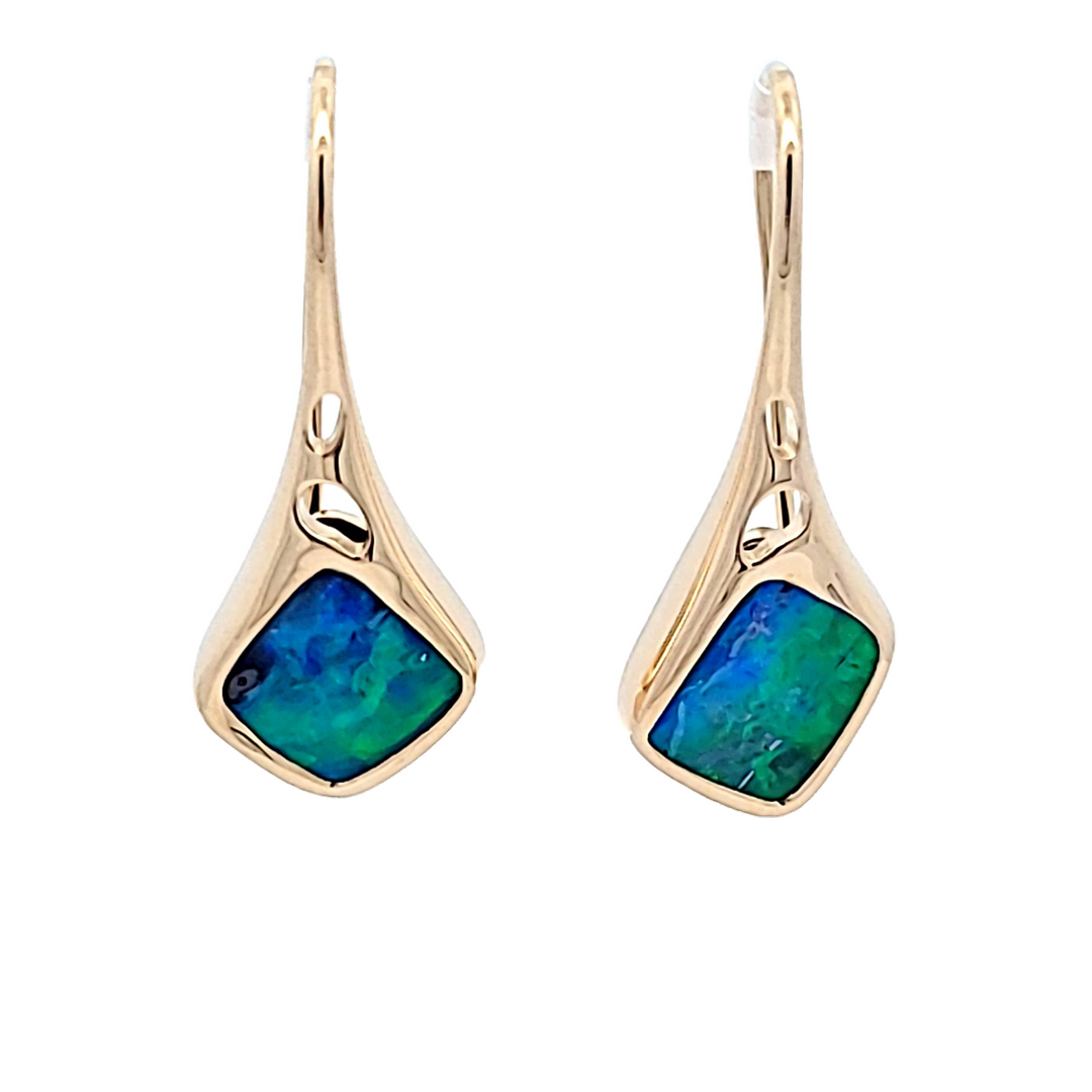 GOLD OPAL EARRINGS – The Opal Miner